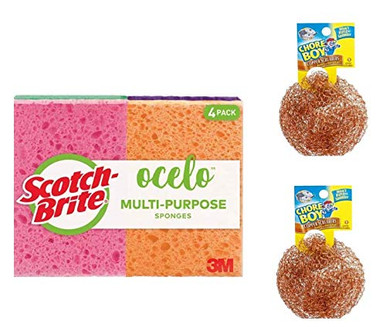 Bundle 4 O_Celo Utility Sponges 3 inch High by 4.7 inch Wide and .6 ...
