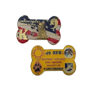 49 SFS K_9 Military Working Dog Bone Shaped Challenge Coin ...