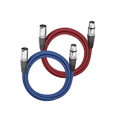 LoongGate Premium XLR Male to Female 3 Pin Plug Nylon Braided Shielded ...