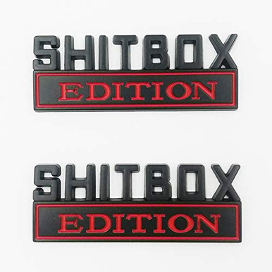 2Pack SHITBOX EDITION Emblem_ HUAPX 3D Alloy Badge Fender Decal Sticker ...