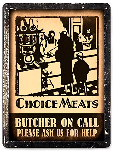 Butcher shop meat METAL Sign butcher display vintage style Wall decor ...