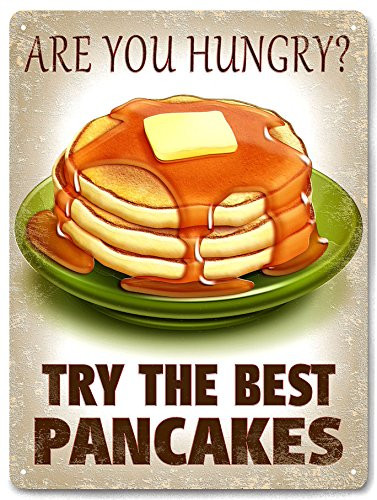 RETRO SIGNS BY J E MATRIX Pancake Breakfast Metal Sign Vintage Style ...