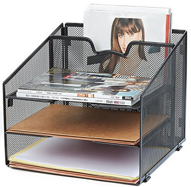 Rackarster Vertical Mesh Office Desk Organizer Desktop File Organizer ...