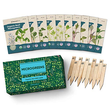 Organic Microgreens Seeds for Sprouting Variety Pack _ 100 Percent USDA ...