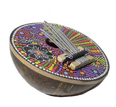 Kalimba Thumb Piano Mbira 7 keys Coconut Shell Musical Instrument ...