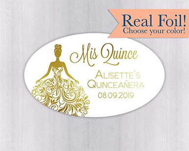 Mis Quince Quinceanera Oval Birthday Celebration Favor Stickers ...