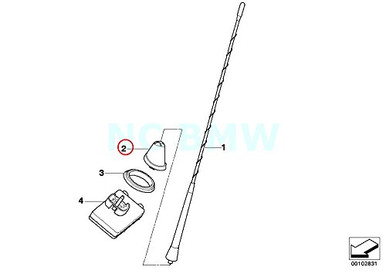 BMW Genuine Antenna Base F Short Rod Antenna - Warehousesoverstock
