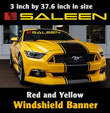 Ford Saleen Mustang Windshield Banner Yellow and Red 3 inch by 37.6 ...