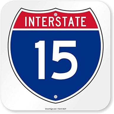 inch Interstate 15 inch Sign by SmartSign _ 12 inch x 12 inch Aluminum ...