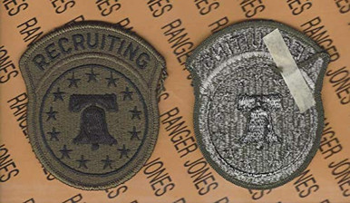 US Army Recruiting Command w tab OD Green and Black BDU Uniform Patch m ...