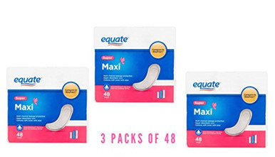Equate Pads Super Multipack 48 Count _3 Packs of 48_ - Warehousesoverstock