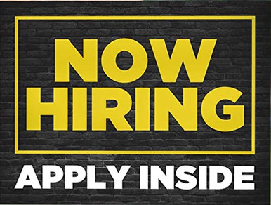 The Sign Studio _ 18 inch X 24 inch _ Now Hiring Apply Inside _ Single ...