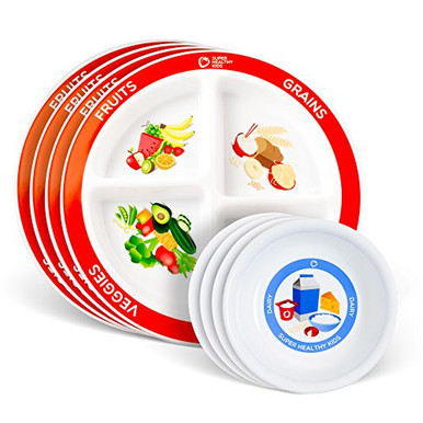 Choose MyPlate for Kids 4 Section and Kids Dairy Bowl - English 4 Pack ...