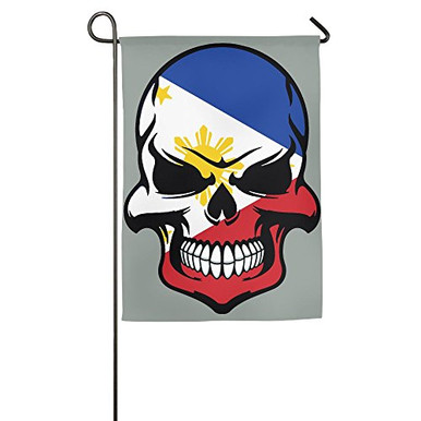 JJKKFG_H Filipino Flag Skull Cool Philippines Skull _ Garden Decorative ...