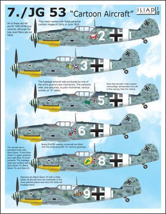Iliad Messerschmitt Bf 109 G_6 R6 Trop of JG 53 Cartoon Fuselage Art _1 ...