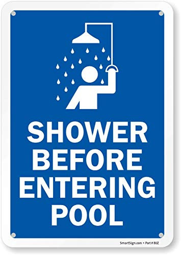 SmartSign Shower Before Entering Pool Sign_ with Graphic_ 7 x 10 Inches ...