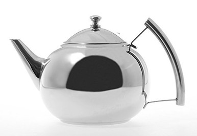 Stainless Steel Teapot Kettle - 1.5 liter/50 ounce/0.39 Gallon Round ...