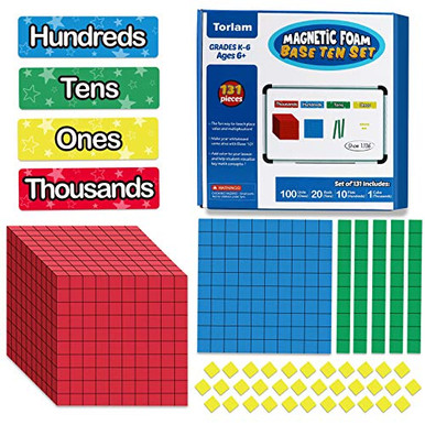 Torlam 135 PCS Magnetic Base Ten Blocks _ Place Value Blocks _Math ...