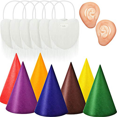 15 Pieces Christmas Dwarf Costume Set Gnome Hat Costume Accessories ...