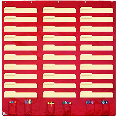 30 Pocket Storage Pocket Chart and Hanging Wall File Organizer with 6 ...