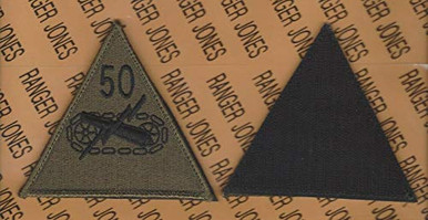 US Army 50th Armored Division OD Green and Black BDU Uniform Patch m e ...