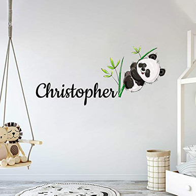 Custom Name Panda Bear And Branches _ Baby Gir Boyl _ Nursery Wall ...