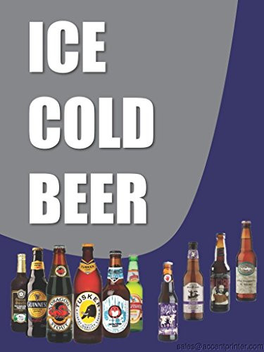 Ice Cold Beer Business Retail Display Sign_ 18 inch w x 24 inch h_ Full ...