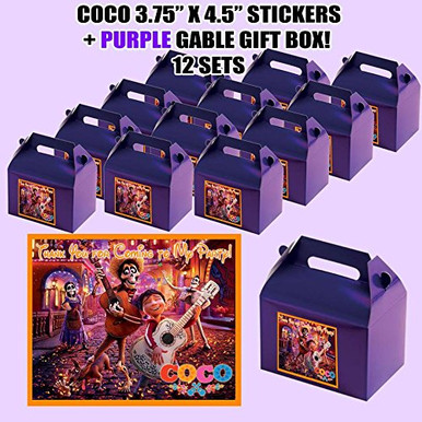 Coco Disney Movie, Miguel, Party Favor Boxes with Thank you Decals ...