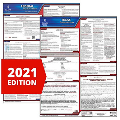 2021 Texas State and Federal Labor Law Poster Set with Workers' Comp ...