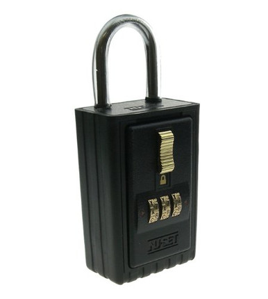 NU-SET 2034S-3 3-Letter Combination Lock Box with Keyed Shackle and A ...