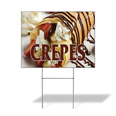 Plastic Weatherproof Yard Sign Crepes 1 Style C Salad Desserts Yellow ...