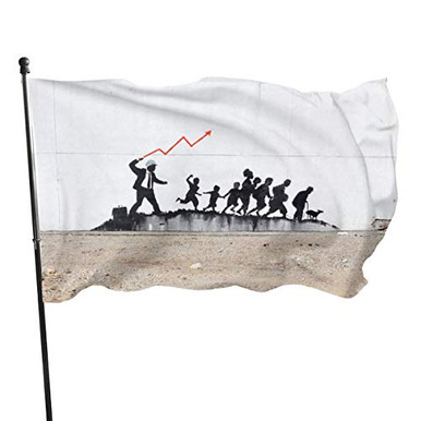 Reginald C Kidder Banksy Graffiti Flag Garden Flags 3x5 Inch Banner ...