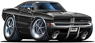 12 inch 1969 _ 1970 Dodge Charger R T hemi BLACK cartoon car Wall ...