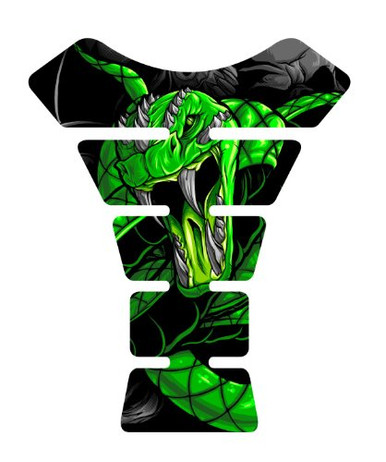 Venom Green Snake Skull 3D Gel Motorcycle Sportbike Gas Tankpad Tank ...