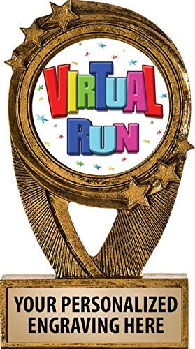 Crown Awards Gold Virtual Run Trophies_ 5 inch H Resin Virtual Run ...