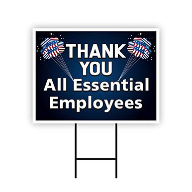 Thank You First Responders_ Essential Workers Yard Sign 18 inch x 12 ...