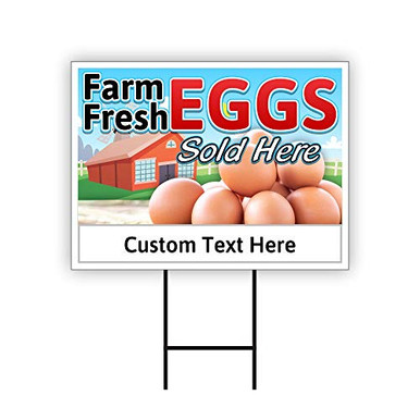 Farm Fresh Eggs Yard Sign Personalized 24 inch x 18 inch _ Coroplast ...