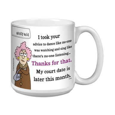 Aunty Acid Funny Extra Large Mug, 20-Ounce Jumbo Coffee Cup, Hilarious ...