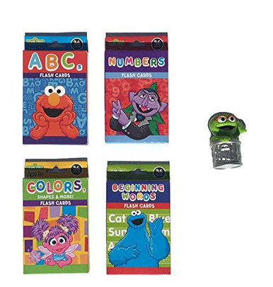 Sesame Street Educational Learning Flash Cards (4)Bundle: ABC's,Numbers ...
