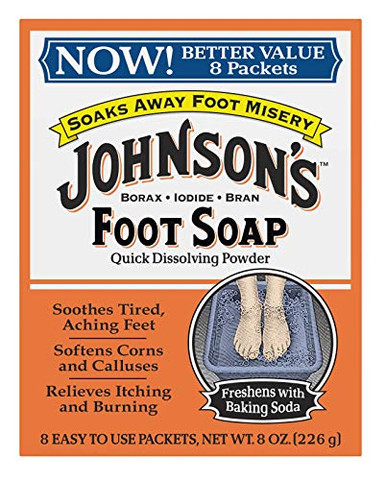 Johnsons Foot Soap Powder 8 Count -Pack of 6- - Warehousesoverstock