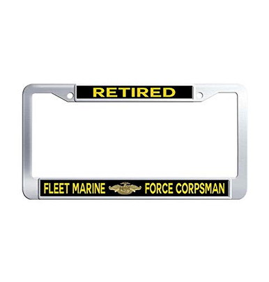 JiuzFrames Fleet Marine Force Corpsman Retired License Plate Frame ...