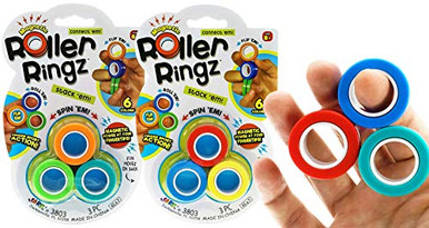 6 Magnetic Rings Toys Finger Fidget Toy -2 Sets 3 Rings Each- Anti ...