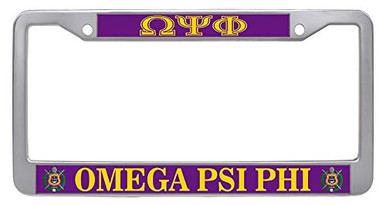 ToMizefu -OPP 8078- Omega Psi Phi License Plate Frame Stainless Steel ...