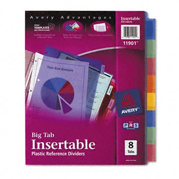 Avery 11901 Big Tab Insertable Reference Dividers Assorted 8 Count ...