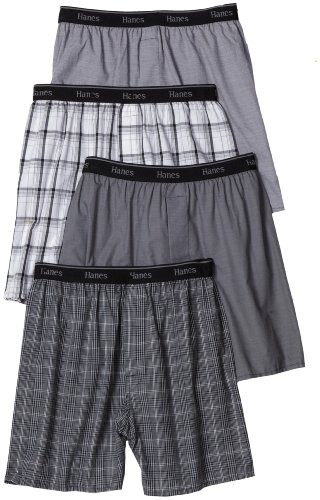 Hanes Ultimate Men s 4-Pack Classic Comfort Flex Waistband Woven Boxers ...