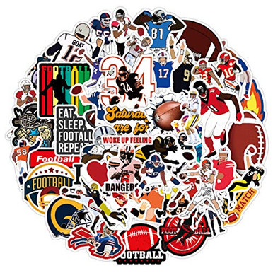 50pcs Football Decals Stickers Small Waterproof for Wall Water Bottles ...