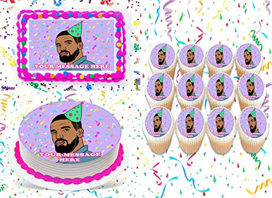 Drake Cake Topper Edible Image Personalized Cupcakes Frosting Sugar ...