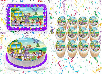 The Magic School Bus Cake Topper Edible Image Personalized Cupcakes ...