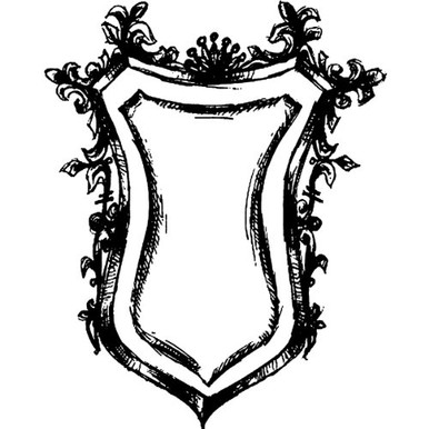 Tim Holtz Mounted Red Rubber Stamp 4x5.25-Sketch Crest ...