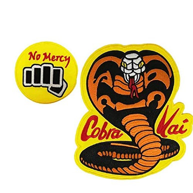 8 inch Cobra Kai 4 inch no Mercy Patch Set Black - Warehousesoverstock